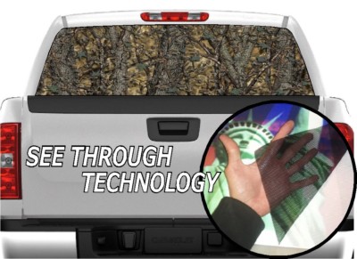 P334 CAMO CAMOUFLAGE Rear Window Tint Graphic Decal Wrap Back Pickup ...
