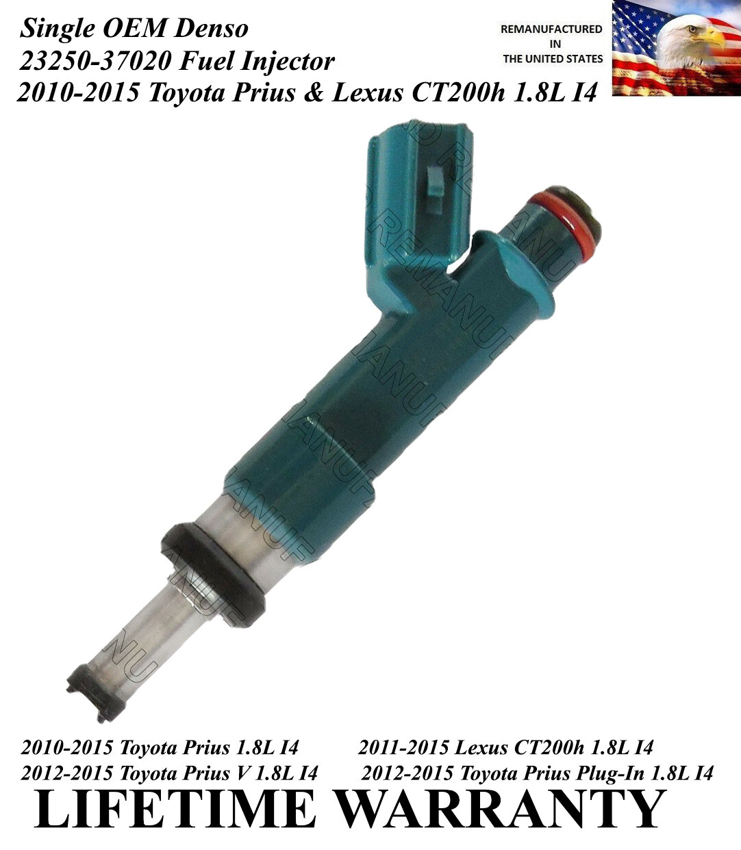 Genuine Denso Single Fuel Injector For 2010-2015 Toyota Prius Lexus ...