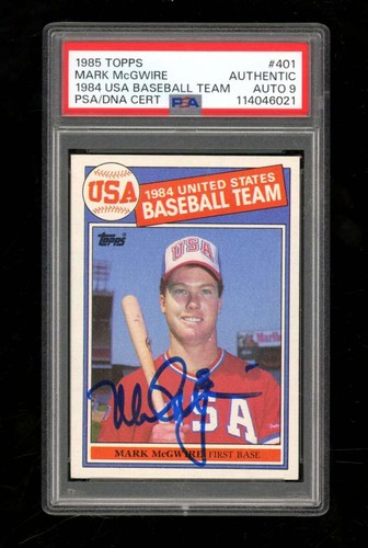 1985 Topps Mark McGwire #401 Rookie Signed Autograph PSA 9 Auto SE424 ...