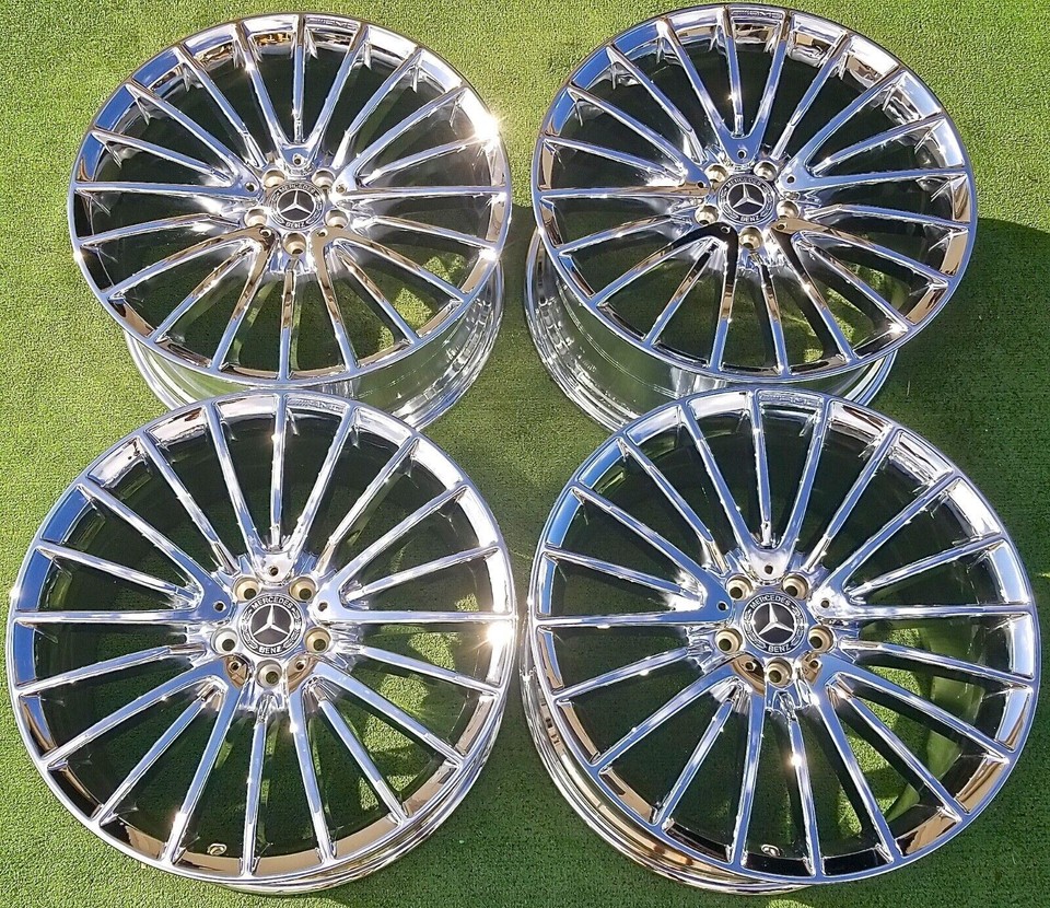 4 Factory Maybach S680 Chrome Wheels 21 inch OEM Mercedes Benz AMG S580 ...