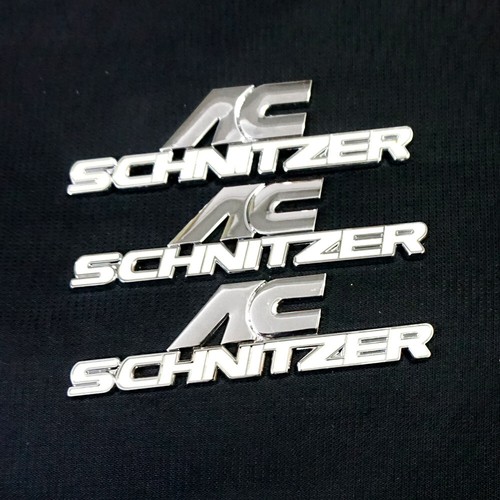 3x Silver White Big Chrome AC SCHNITZER Metal Sticker Badge Decal ...