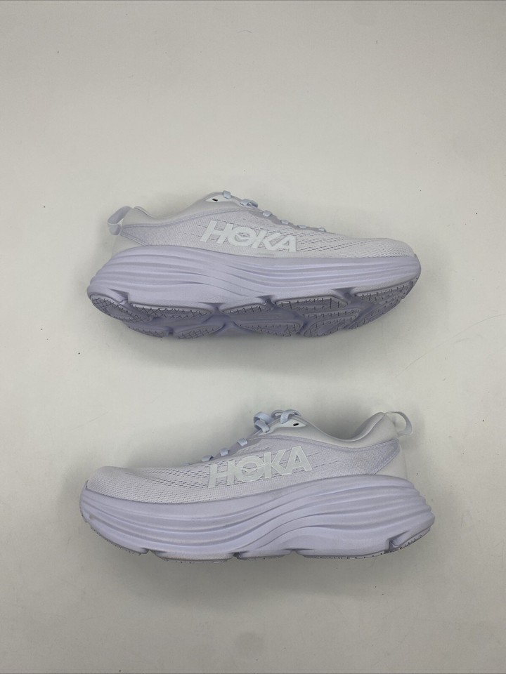 Hoke One One Bondi 8 White Running Shoes 1127952-WWH Women’s Sizes 7.5B ...