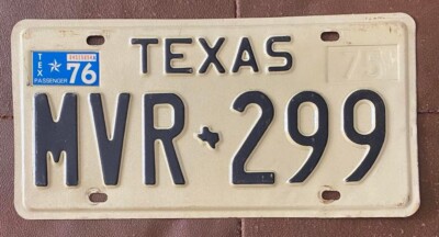 Texas 1976 License Plate # MVR-299 | eBay