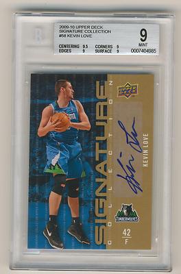 Kevin Love 09-10 Upper Deck Signature Collection Autograph BGS 9 MINT ...