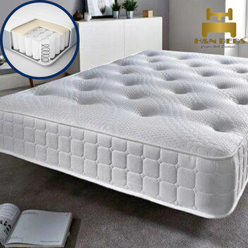 Luxury Orthopaedic Pocket Spring Mattress White Double King Size 1000 ...