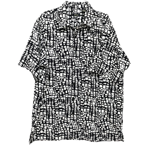 GACHU Shirt Men's Medium Art Deco Geometric Button Up Casual ...