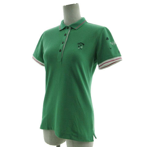 Callaway Polo Shirt Logo Embroidery Print Short Sleeve Stretch Cotton ...