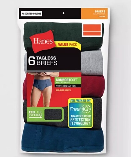 Hanes Men's Comfort Soft Waistband Mid-Rise Briefs Free Shipping (3 or ...