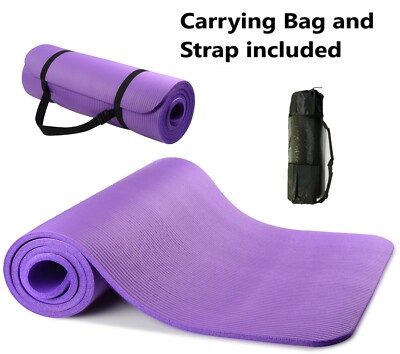 Purple All Purpose Exercise Mat Thick Non Slip Gym Yoga Pilate Fitness ...