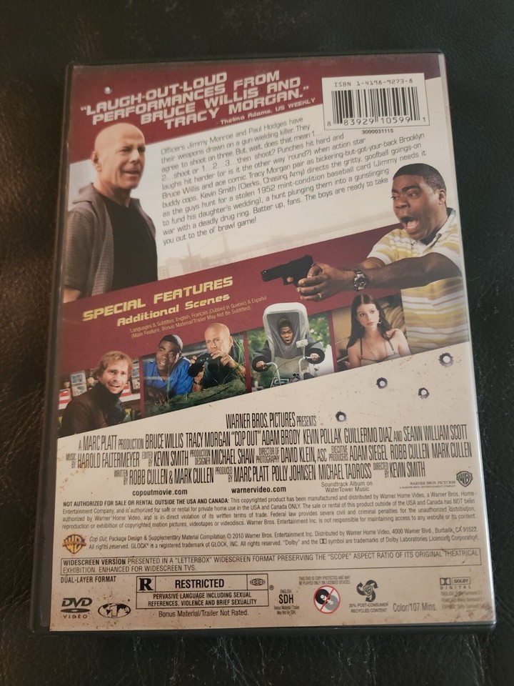 Cop Out DVD, 2010 Bruce Willis Tracy Morgan Comedy Buddy Movie ...