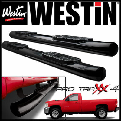 Westin Pro Traxx 4" Oval Nerf Step Bars 2011-2014 Silverado Regular Cab ...