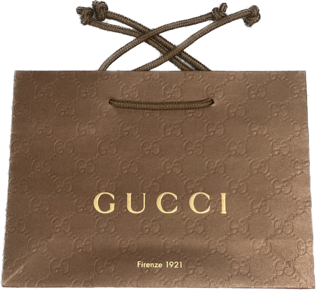GUCCI FIRENZE 1921 BROWN Gold SIMA PAPER Small GIFT SHOPPING BAG SEALED ...