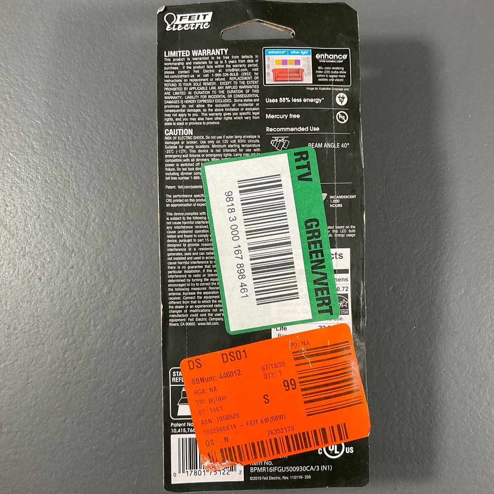 Feit Electric Enhance Vivid Natural Light 50W Split Reflector Dimmable ...