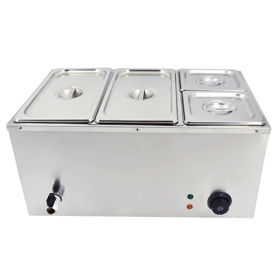 Commercial 4 Pots Bain Marie Electric Wet Well Sauce Food Pan Heat Food ...