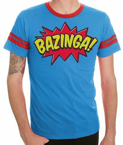 Adult Blue The Big Bang Theory Comic Book Type Bazinga Striped Sleeves ...