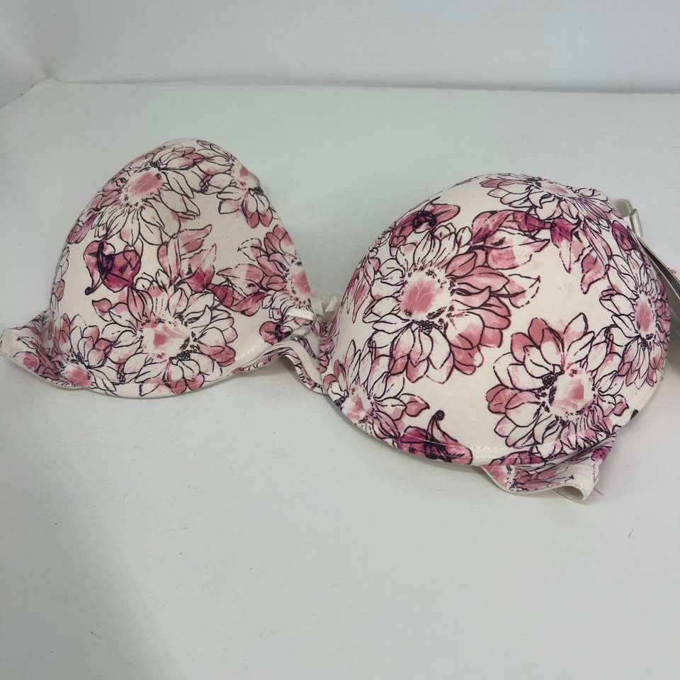 Daisy Fuentes 42D Smooth Cup Push Up Bra Floral Print Full Figure ...