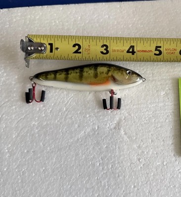 NOVAK FISHING LURE 4.5” RARE PERCH PATTERN GLIDE BAIT MUSKY MUSKIE PIKE ...