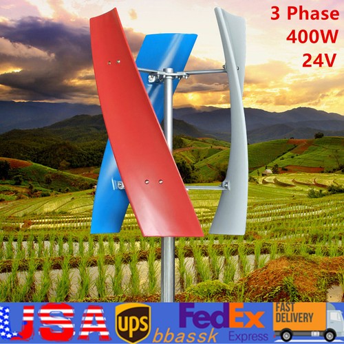 24V 400W Wind Turbine Vertical 3 Phase Wind Power Generator Small Wind ...