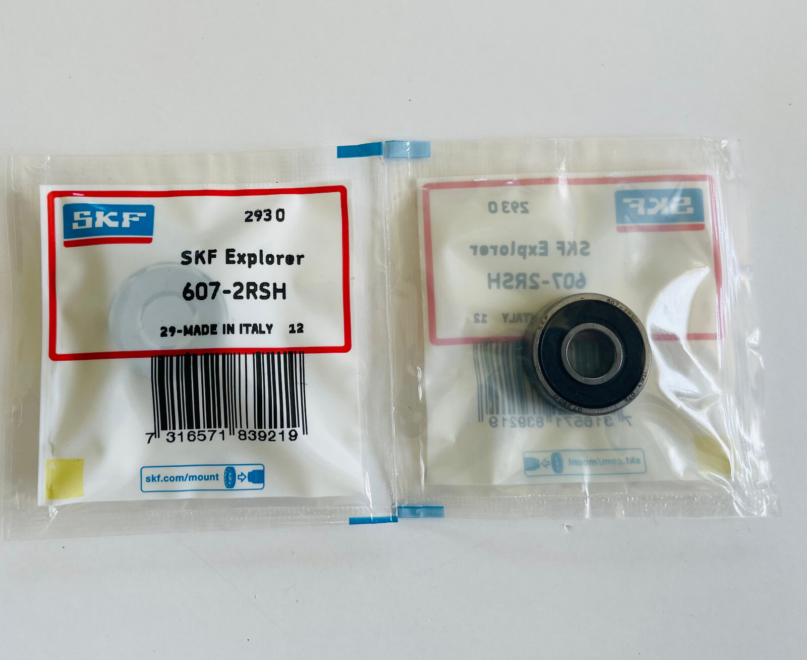 SET (2) SKF 607-2RSH Deep Groove Ball Bearing Made in Italy | eBay