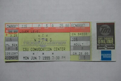 W.C.W. NITRO CSU CONVOCATION CENTER 6/7/1999 FULL TICKET CLEVELAND | eBay