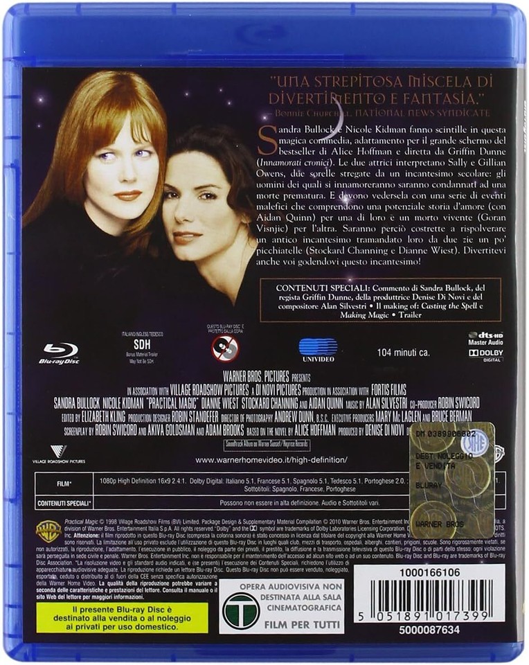 Amori E Incantesimi (Blu-ray) Nicole Kidman Aidan Quinn Sandra Bullock ...