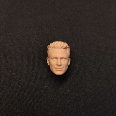 1/12 Scale Smile Captain Chris Evans Head Sculpt Unpainted Fit 6" ML ...