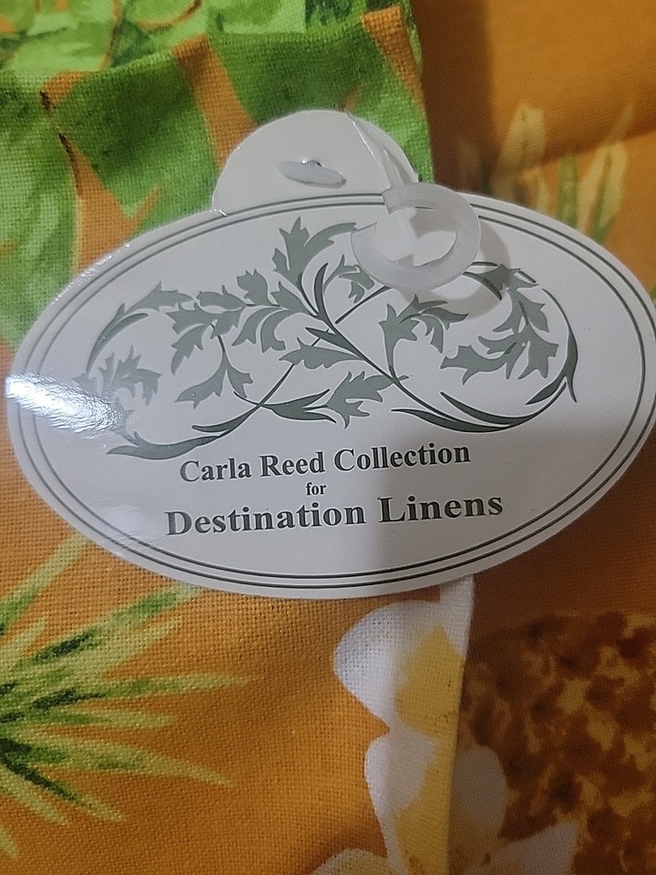NEW-Carla Reed Collection-18x18 Dinner Napkins Palms & Pineapples Cloth ...