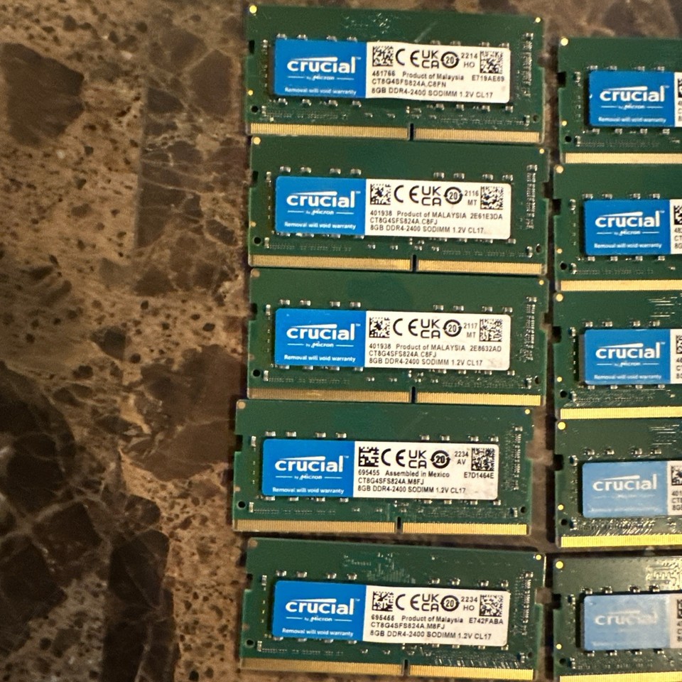 LOT OF 10 - CRUCIAL 8Gb DDR4 PC4-2400 Sodimm Memory Ram | eBay
