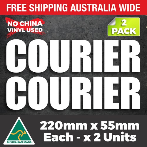 2 x COURIER Sticker Decal Premium Vinyl Car Truck Ute Delivery Van - 15 ...