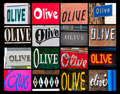 OLIVE Name Poster featuring photos of actual signs | eBay