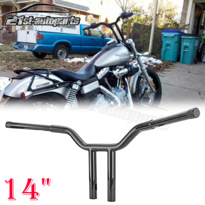 For Harley Dyna Low Rider Street Bob FXDC Gloss Black Rise 14" T Bar ...
