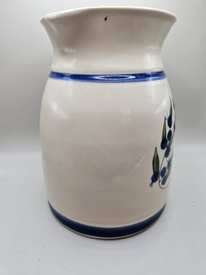 Signed Pottery Pitcher with Blueberries | eBay