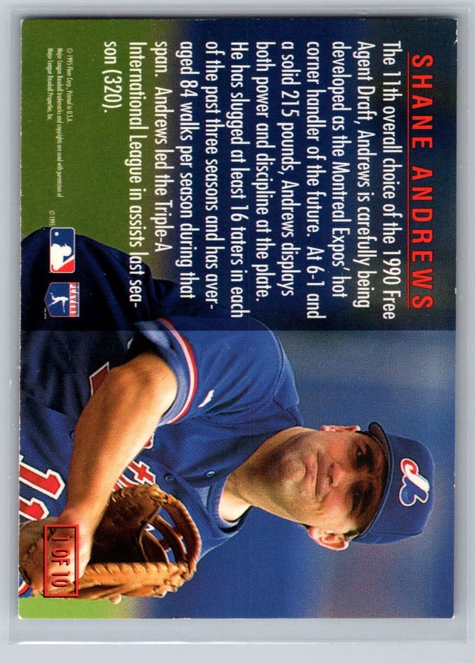1995 Fleer Update #1 Shane Andrews Montreal Expos Card | eBay