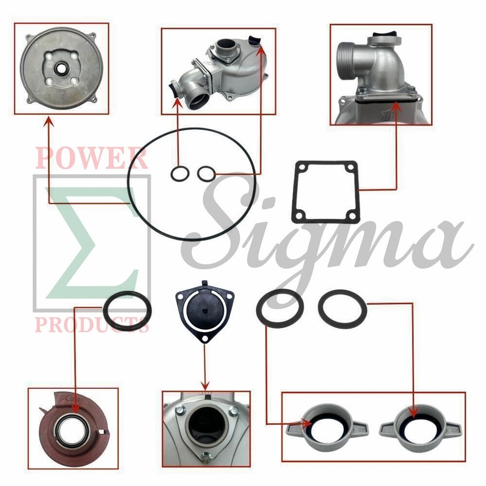Gasket O-Ring Repair Kit For Generac CW20 2" Inch 158 GPM Clean Water ...