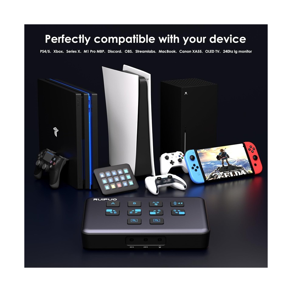 HDMI Live Stream Switcher, 4K 60HZ video capture card USB c HDMI to USB ...