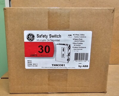 GENERAL ELECTRIC THN3361 Heavy Duty Safety Switch Model 11 30A 600V | eBay