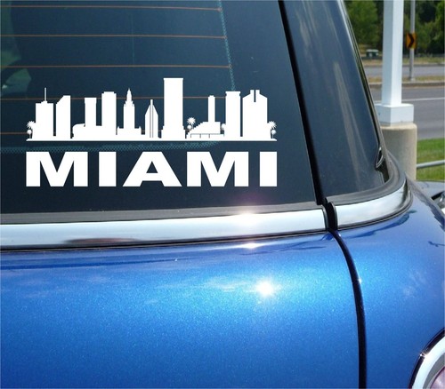 MIAMI FLORIDA CITY SKYLINE CITYSCAPE CAR WALL DECAL BUMPER STICKER | eBay