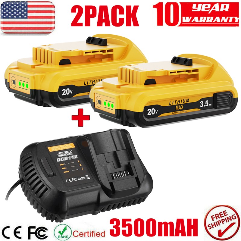 20V FOR DEWALT 20 Volt MAX Lithium-Ion Battery / Charger DCB203 DCB201 ...
