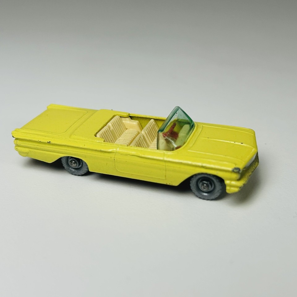 Matchbox Lesney No. 39 Pontiac Convertible Butter Yellow Cream Interior ...