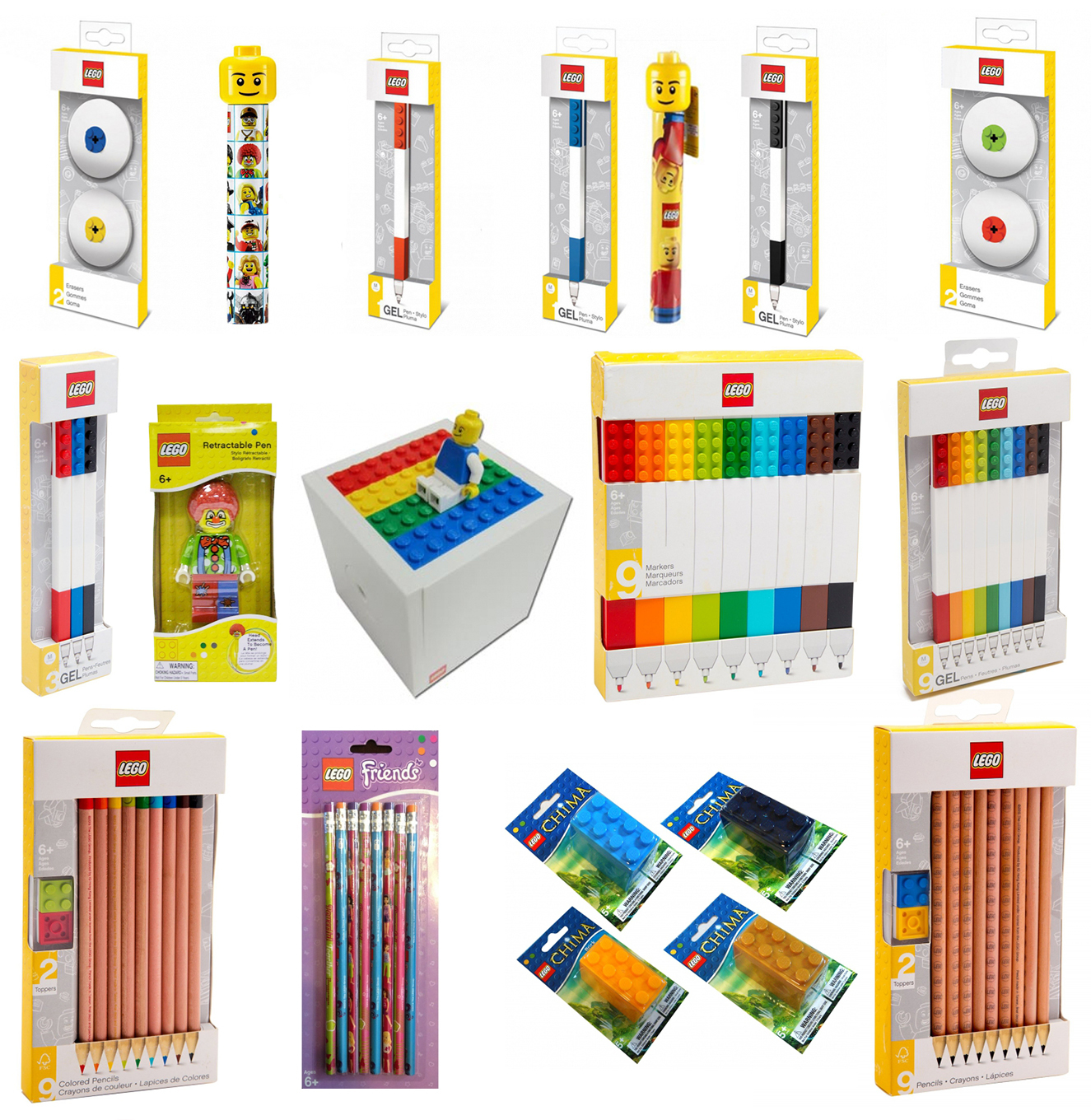 Kids Character Lego Pencil Pen Set Markers Sharpener Brand New ...