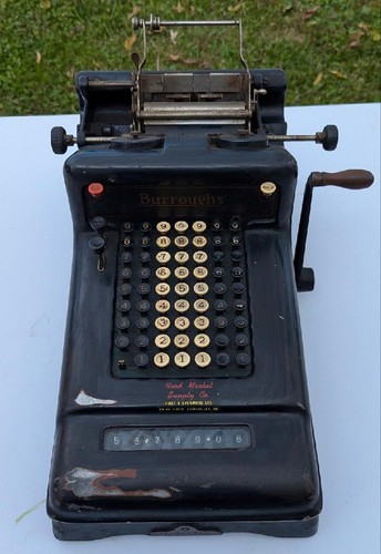 Vintage Burroughs Crank adding machine Class 3 | eBay