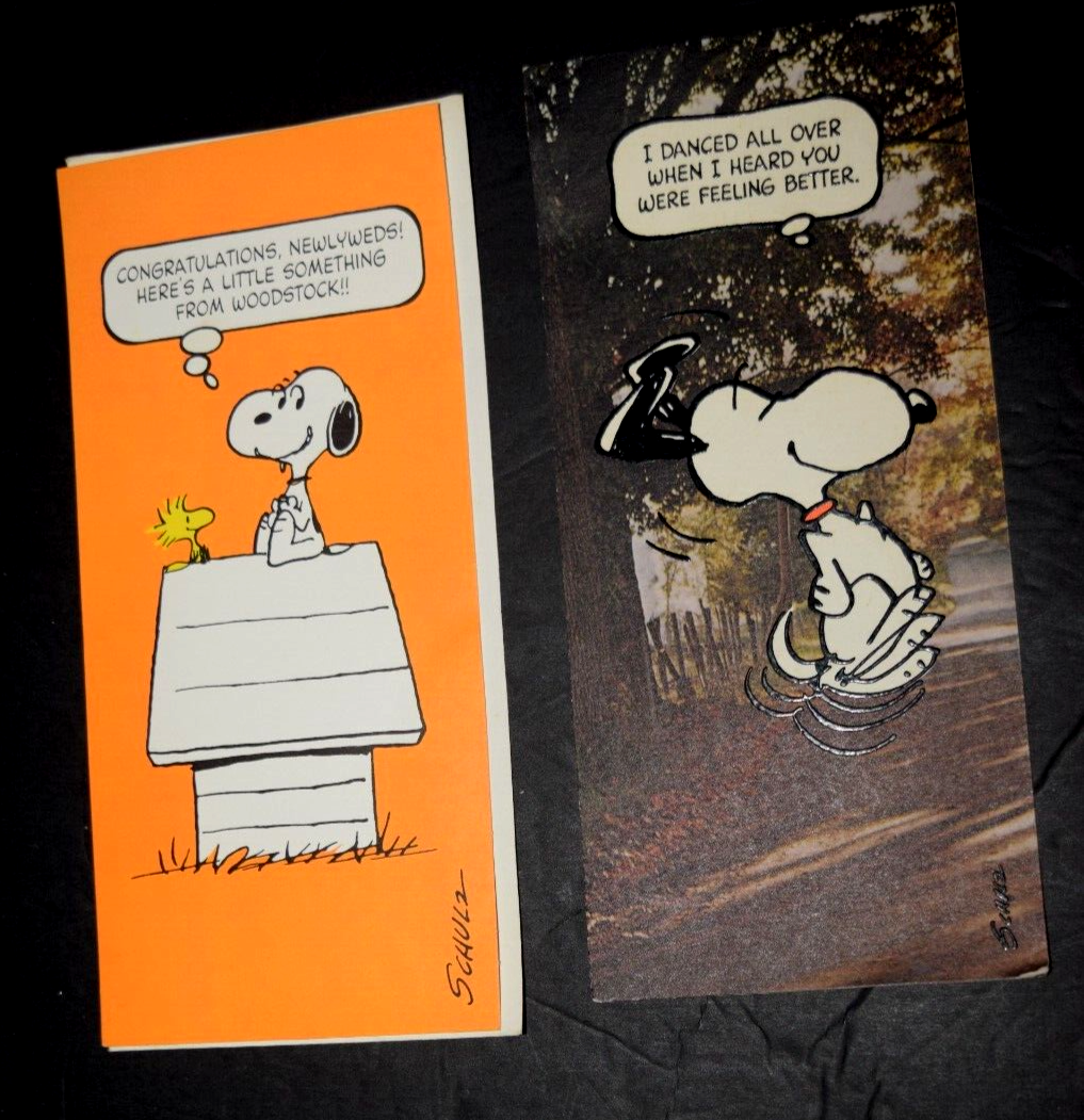 PAIR OF RARE VINTAGE, HALLMARK "SNOOPY GET WELL and CONGRATULATIONS ...