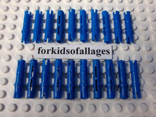 20 Lego Technic Blue Pins Axles w/Friction 3L Long Connector Pegs ...