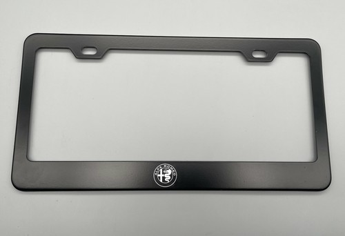 Alfa Romeo Laser Engraved Logo Black Stainless Steel License Plate ...