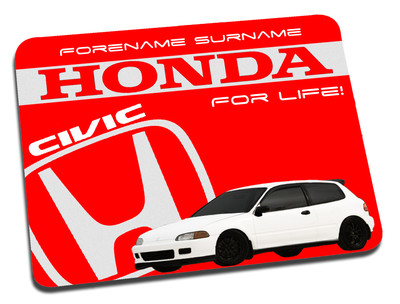 HONDA CIVIC TYPE R CAR PERSONALISED MOUSE MAT - ORIGINAL DIGITAL ART ...