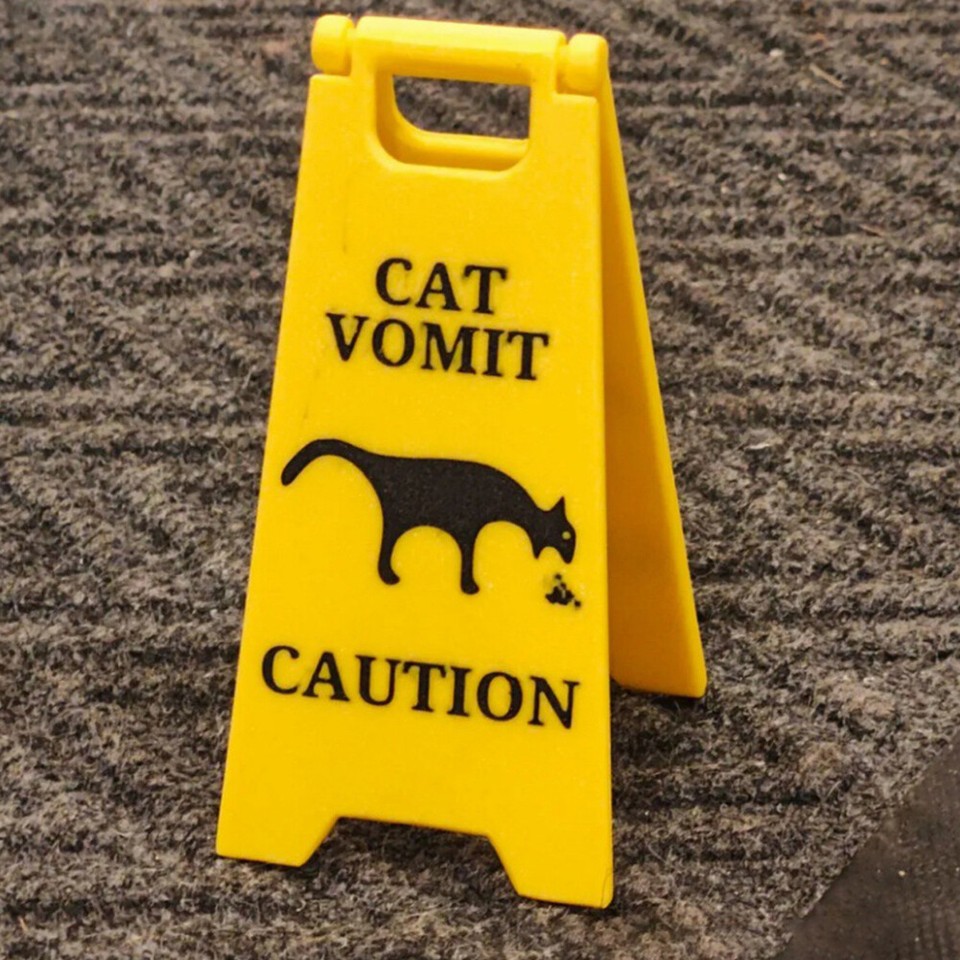 Cat Vomit Sign Caution Sign Dog Vomit Sign Novelty Desk Decoration Cute ...
