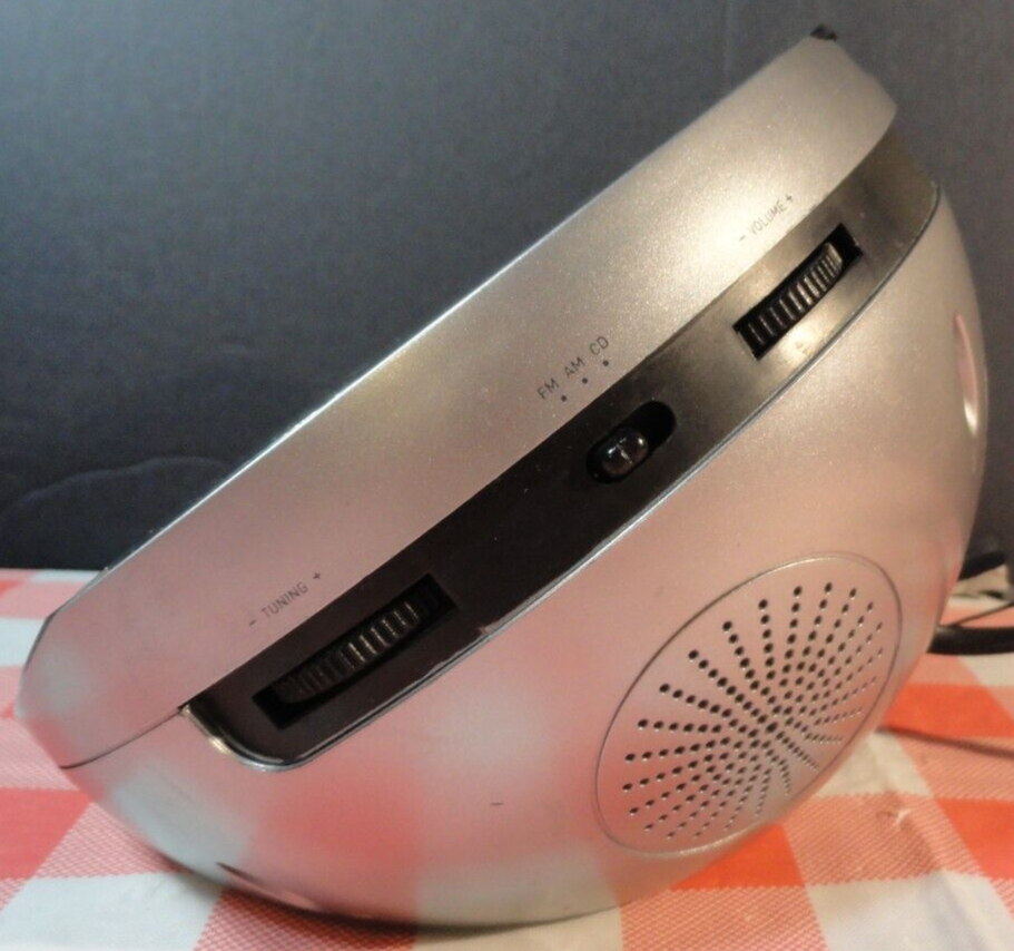 jWIN ELECTRONIC STEREO GRAY CD PLAYER WITH AM FM AND DUAL ALARM CLOCK ...