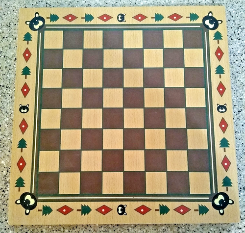 RARE unique Checker Chessboard Bear Trees Red Diamond Wood unbranded ...