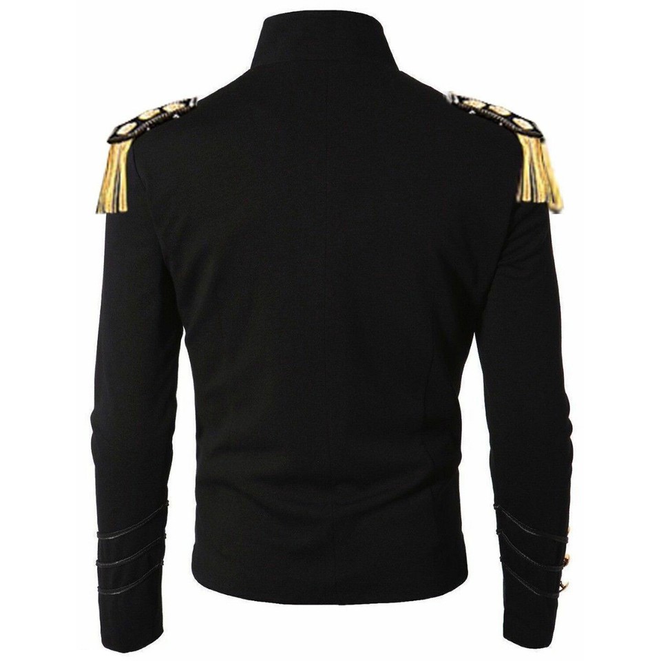 MILITARY NAPOLEON JACKET IN BLACK WITH MATCHING BRAIDING AND SHOULDER ...