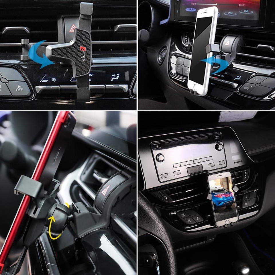 Car Air Vent Smart Phone Mount Holder For 18+ Toyota C-HR CHR-Carbon ...